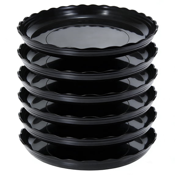 6-Pack Heavy Duty Plastic Plant Saucers, 10 Inch Deep Drip Trays for ...