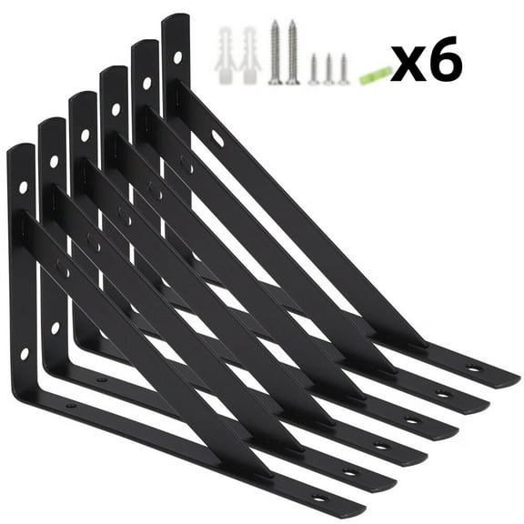 Armscye 4 Pack Heavy Duty Shelf Brackets, 12 inch Wall Mount L-Shaped ...