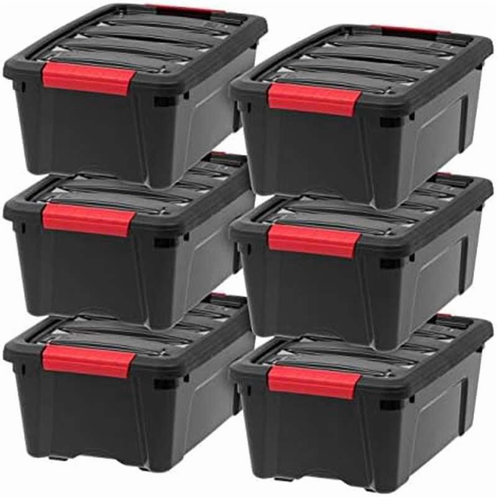6-Pack Heavy-Duty Stackable Storage Boxes, 12 Quart Clear Plastic ...