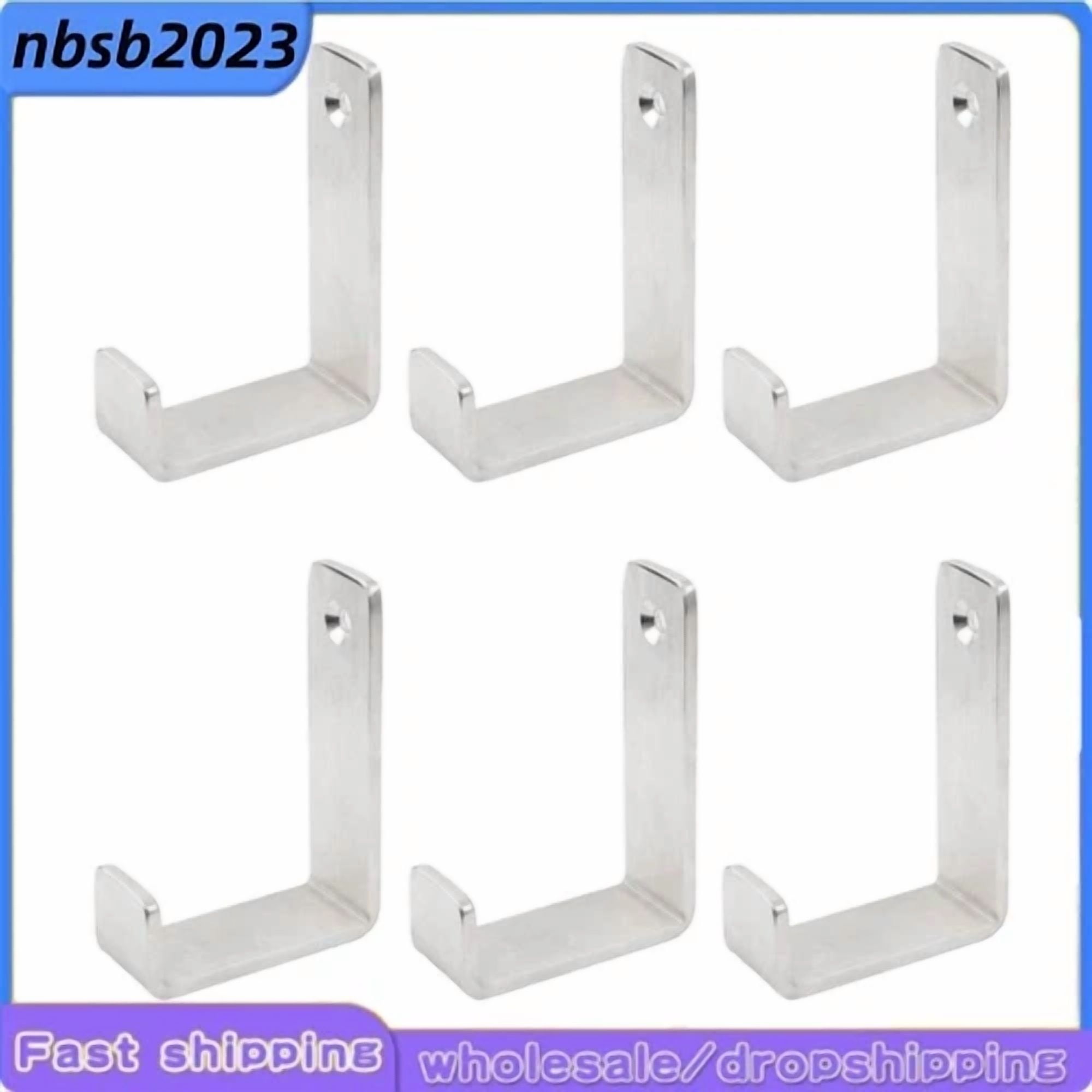 6 Pack Heavy Duty Steel Essential Style Wall Hooks For Indoors Outdoors ...