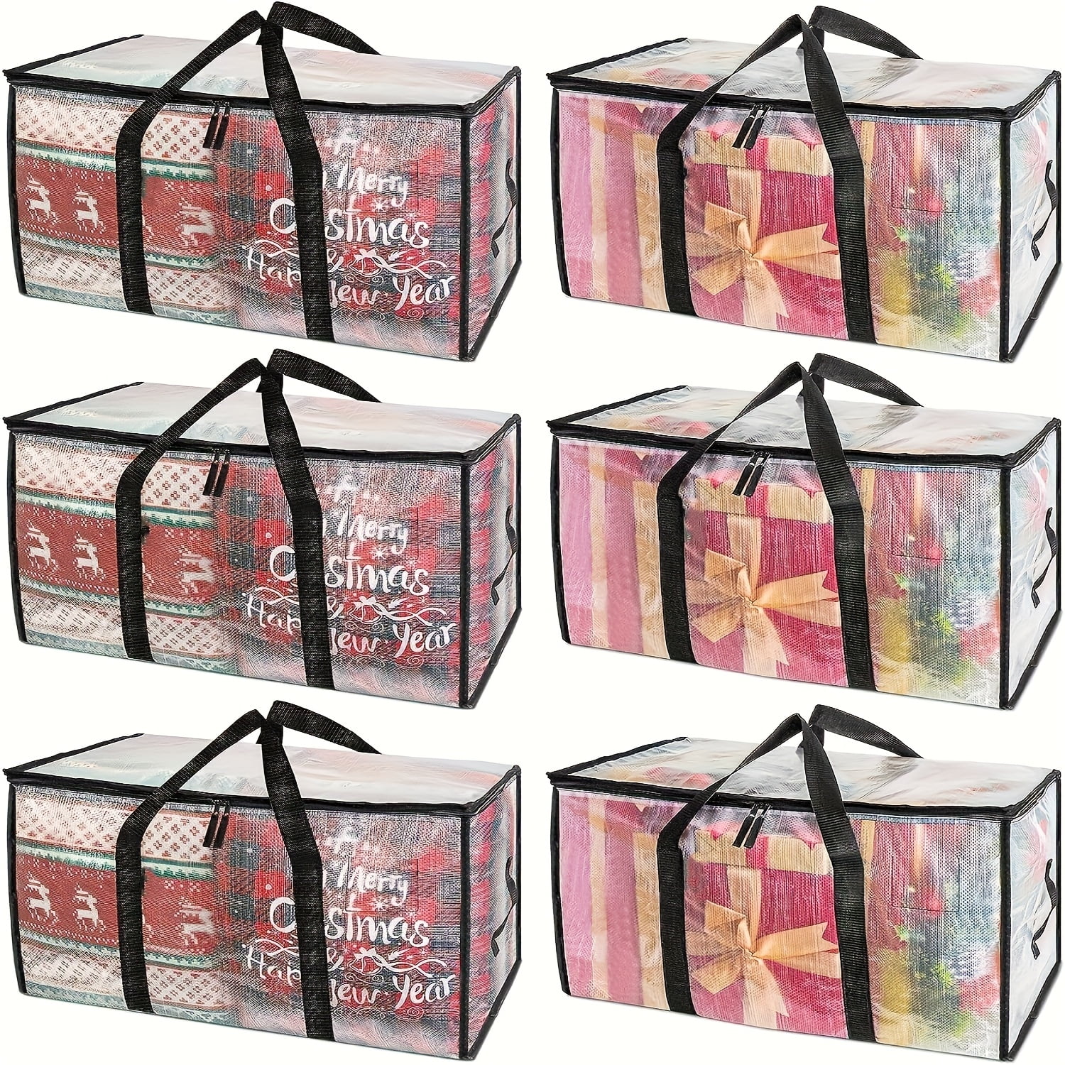 6-Pack Heavy-Duty Storage Bags with Reinforced Handles – Extra Large ...