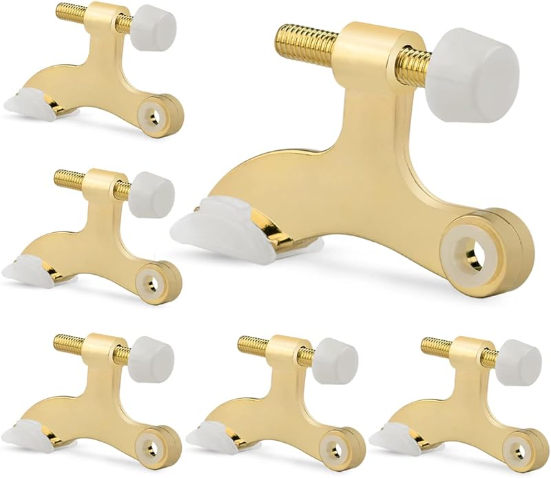 6 Pack Hinge Pin Door Stopper Brushed Satin Nickel - Adjustable Heavy ...