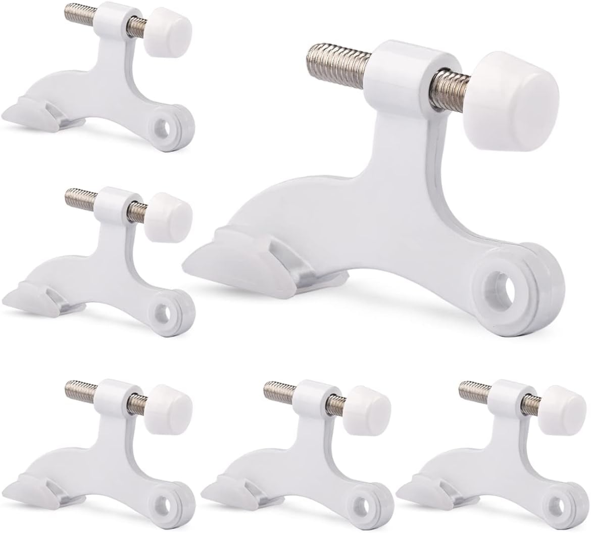 6 Pack Hinge Pin Door Stopper White - Adjustable Heavy Duty Hinge Pin ...