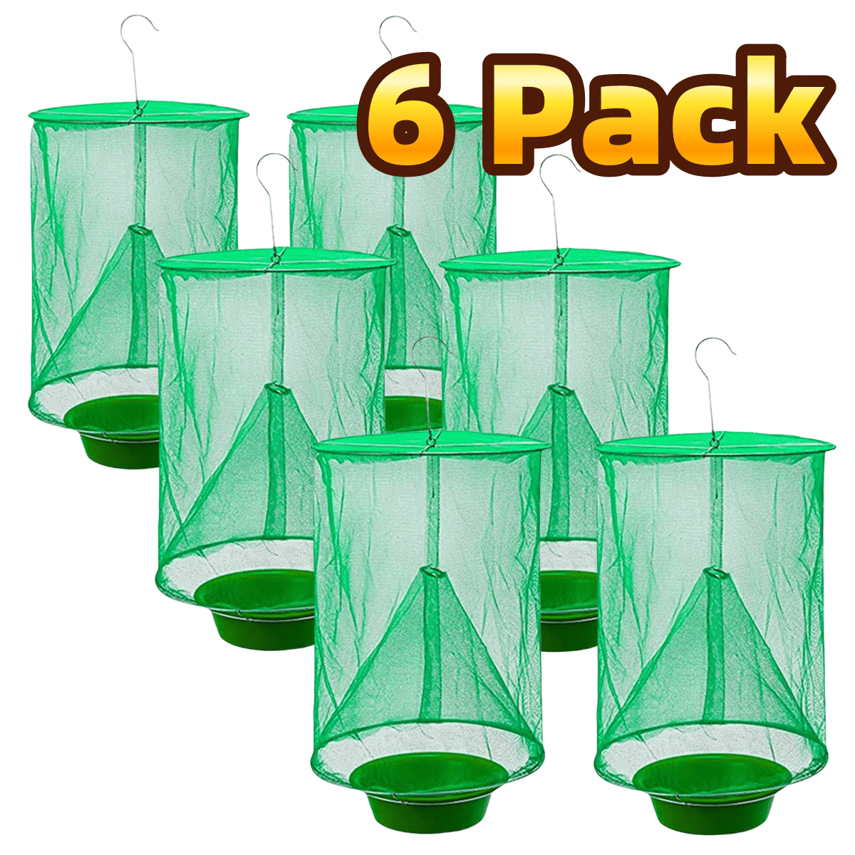 6 Pack Home Supplies,Ranch Fly Trap - Reusable Fly Trap With Tray For ...