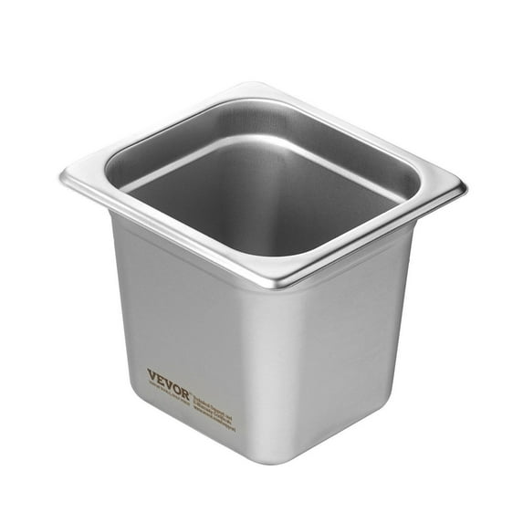 6 Pack Hotel Pans, 1/6 Size Anti-Jam Pan, 0.8mm Thick Stainless Steel ...