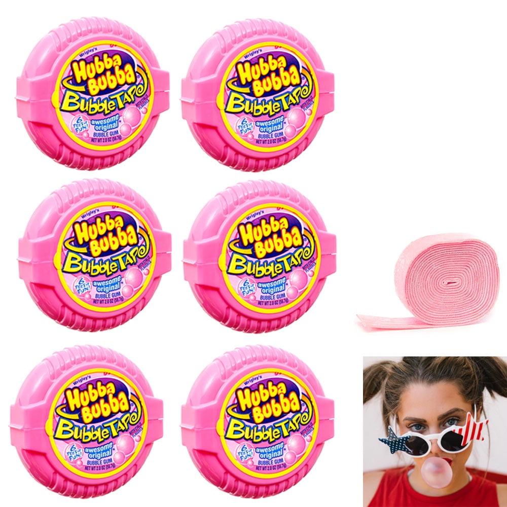 6 Pack Hubba Bubba Gum Tape Awesome Bubble Gum Original Flavor Fun 6ft ...