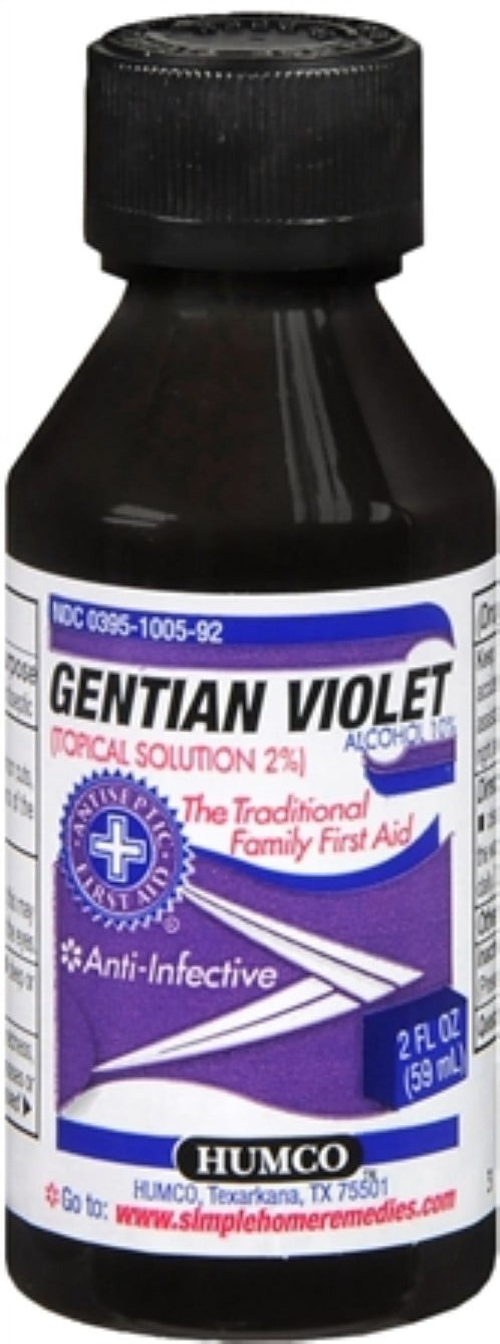Humco Gentian Violet Topical Solution 2% 2 oz, 6 Pack - Alcohol Wound ...