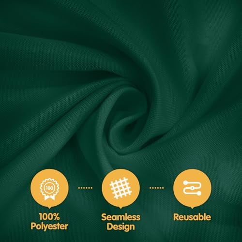 6 Pack Hunter Green Tablecloths 70 x 120 Inch for 6ft or 8ft Rectangle ...