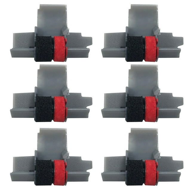 6 Pack IR-40T Black and Red Calculator Ink Rollers IR40T For Sharp ...