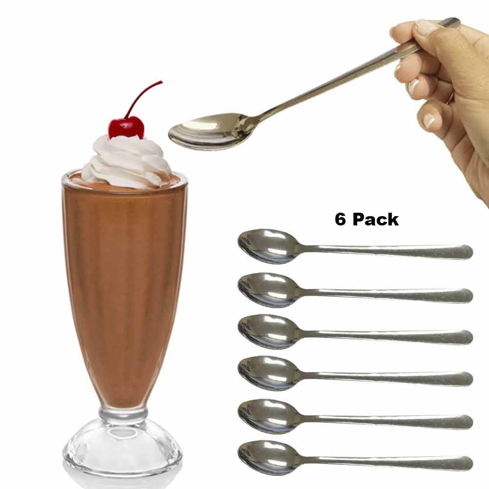 6 Pack Ice Cream Spoons Stainless Steel Cocktail Stirring Spoons 8 ...