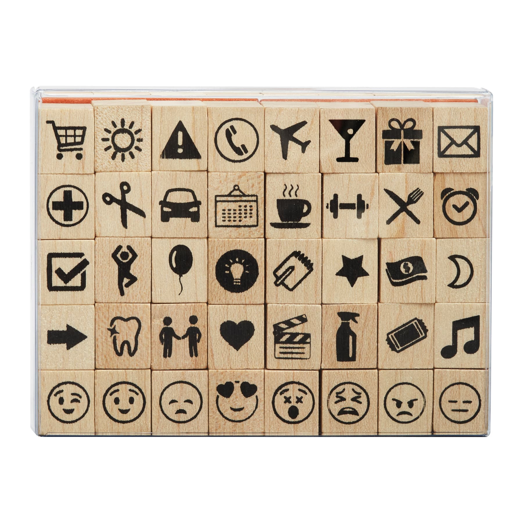 6 Pack: Icon & Emoji Wood Stamp Set by Recollections™ - Walmart.com