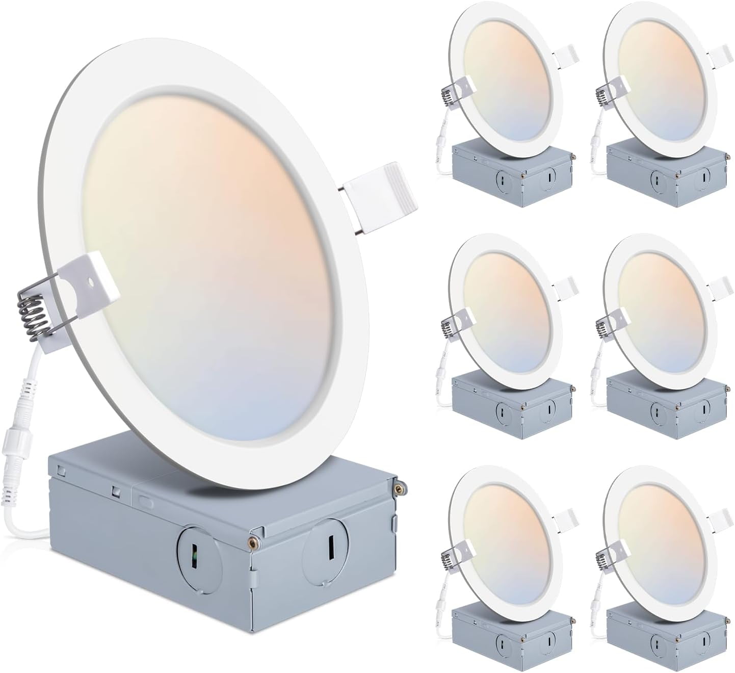 6 Pack 6 Inch LED Recessed Lights with Junction Box, Recessed Lighting ...