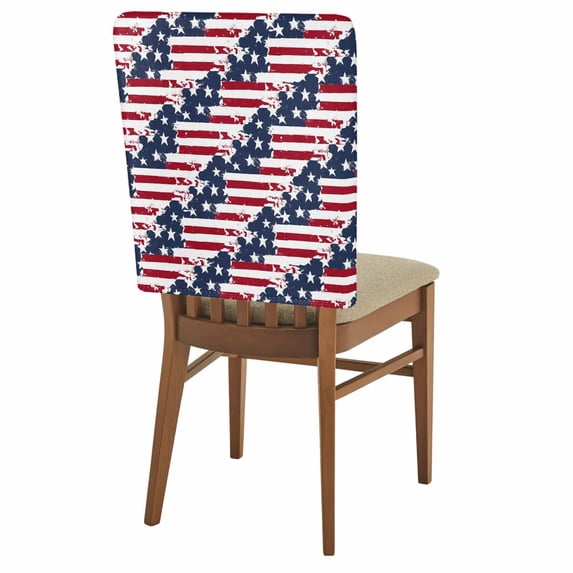 6 Pack Independence Day Chair Back Covers U.S. Flag Themed Five-Pointed ...