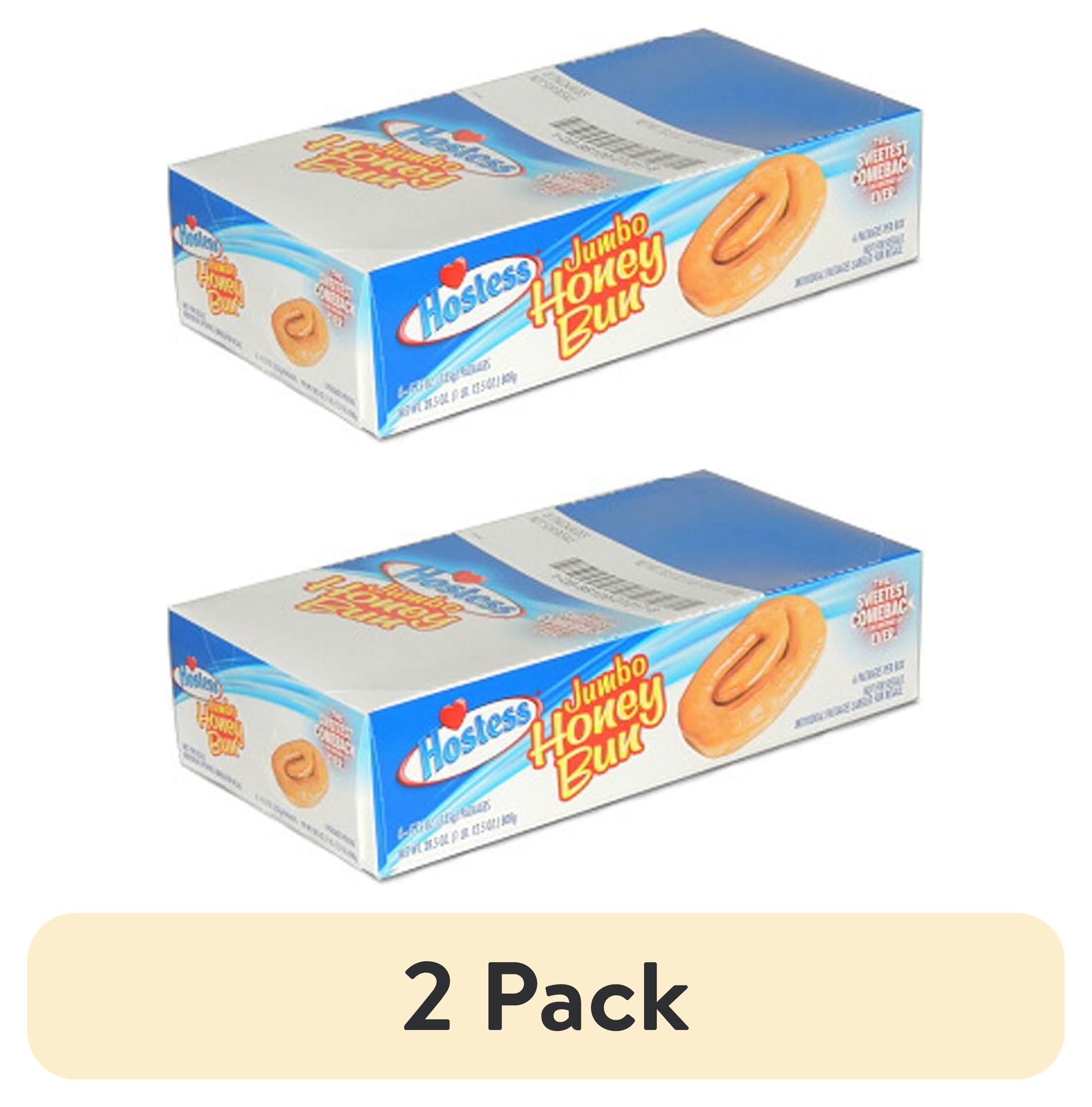(2 pack) 6 Pack Individually Wrapped Hostess Jumbo Honey Buns, 4.75 oz ...