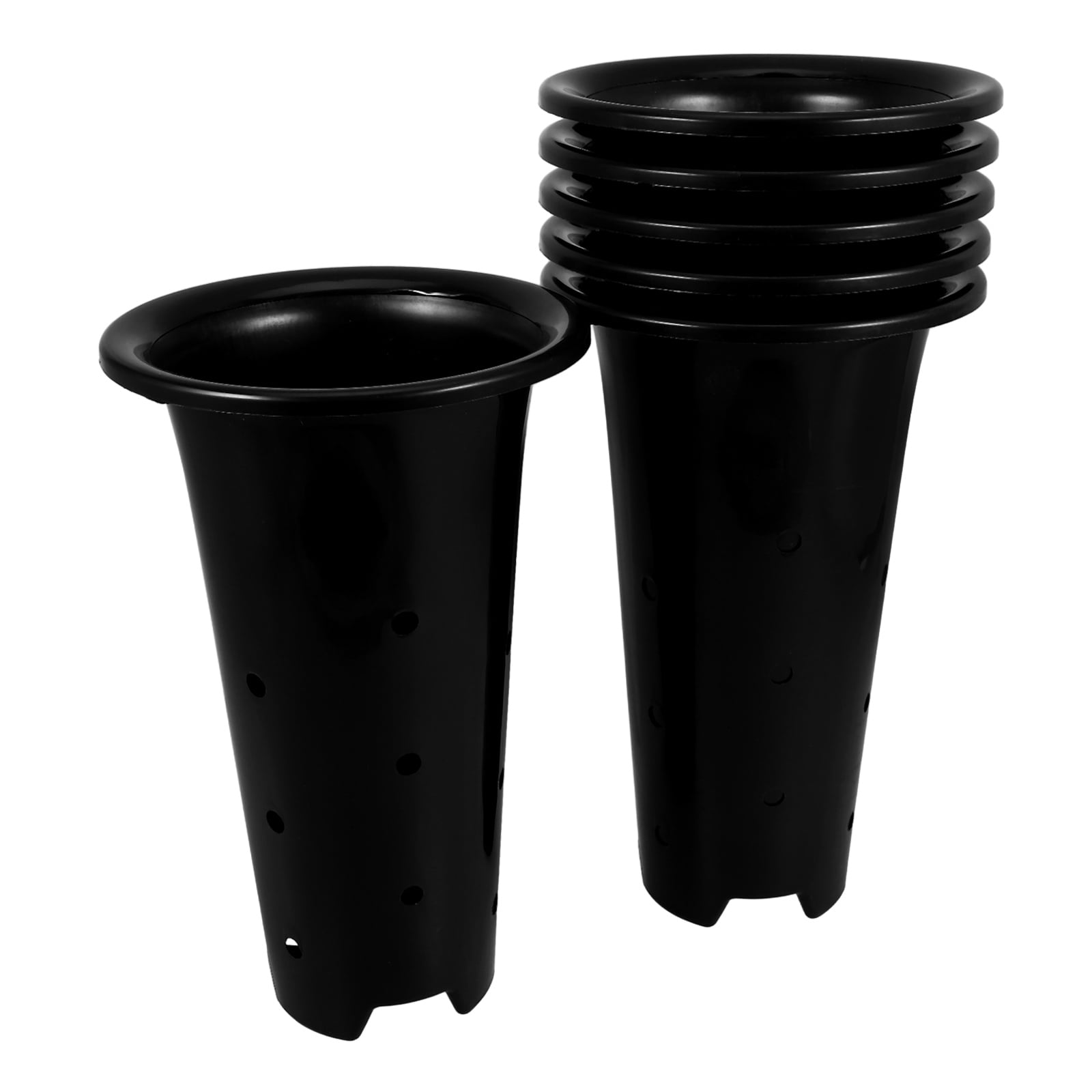 Amosfun Plant Pots Indoor With Drainage Planter PP 6Pack Black Root ...
