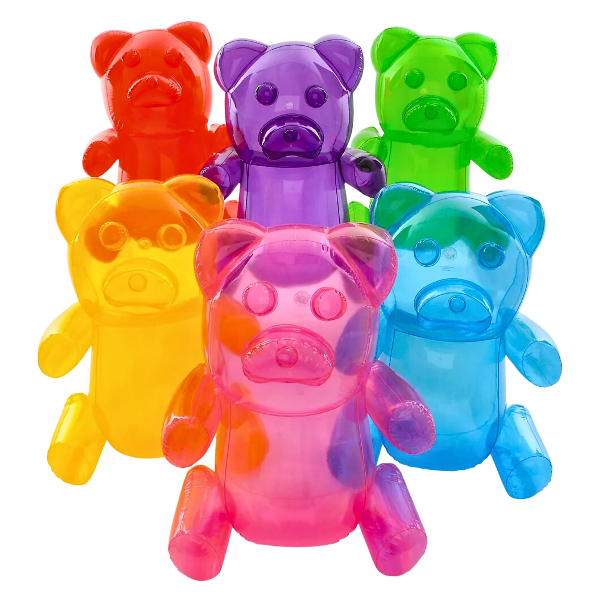 4E's Novelty 6 Pack Inflatable Gummy Bears - 24'' Large Gummy Bear ...