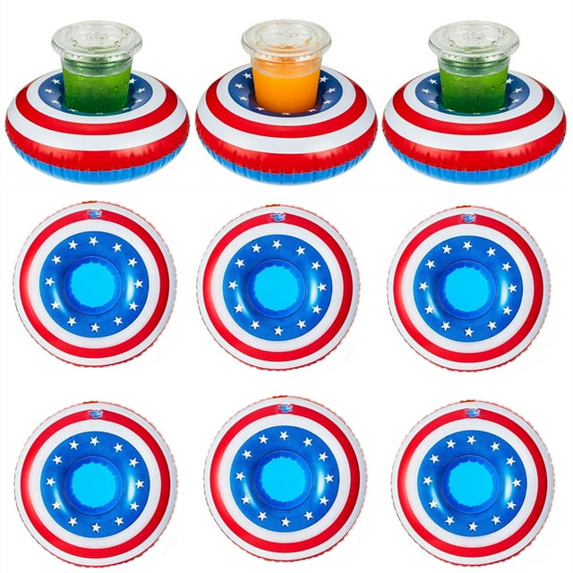 6 Pack Inflatable Patriotic Drink Holder American Flag Patriotic ...