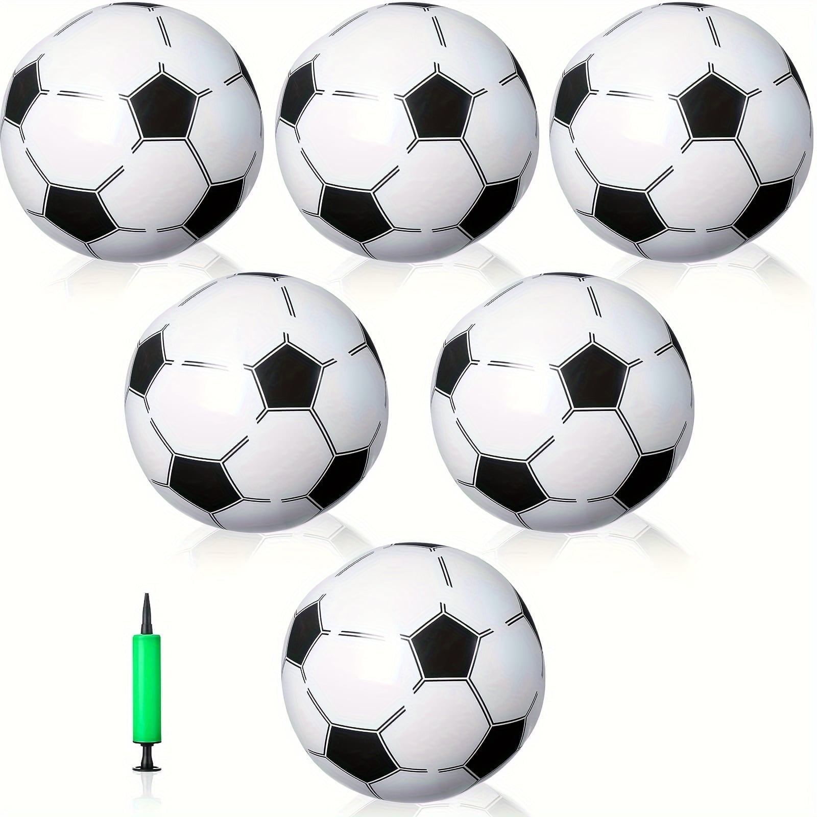 6 Pack Inflatable Soccer 16 Inch Blow up Beach Ball Large Sport Pool ...