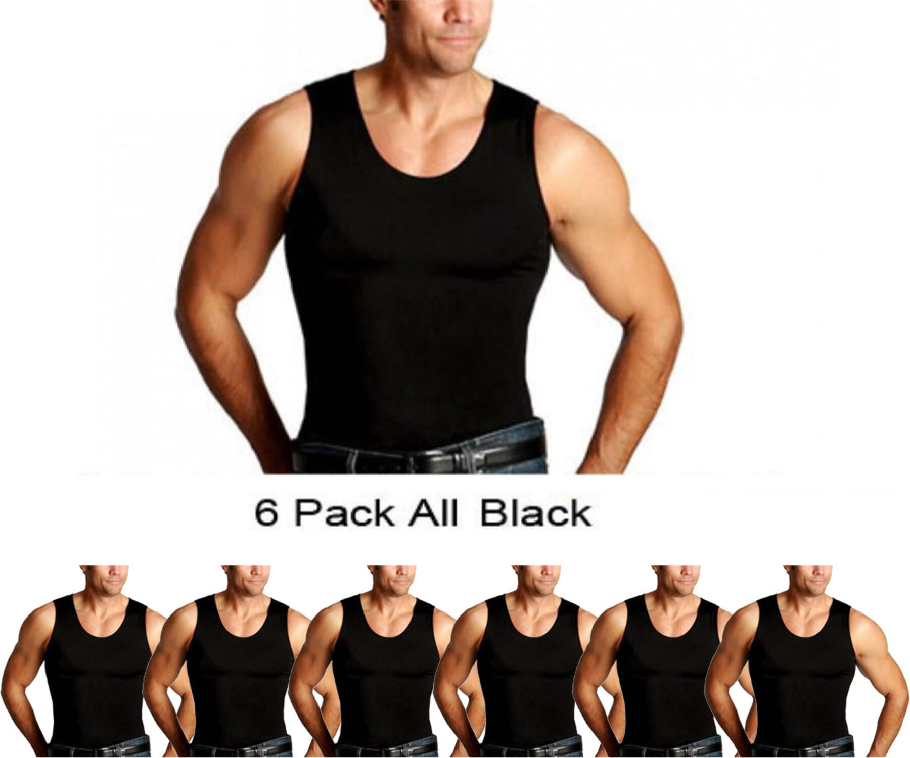 6-Pack Insta Slim I.S.Pro USA Compression Muscle Tanks MS0006 - Walmart.com