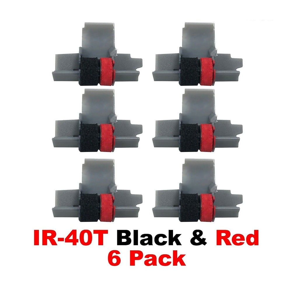 6 Pack Ir-40T Black And Red Calculator Ink Rollers Ir40T For Sharp ...
