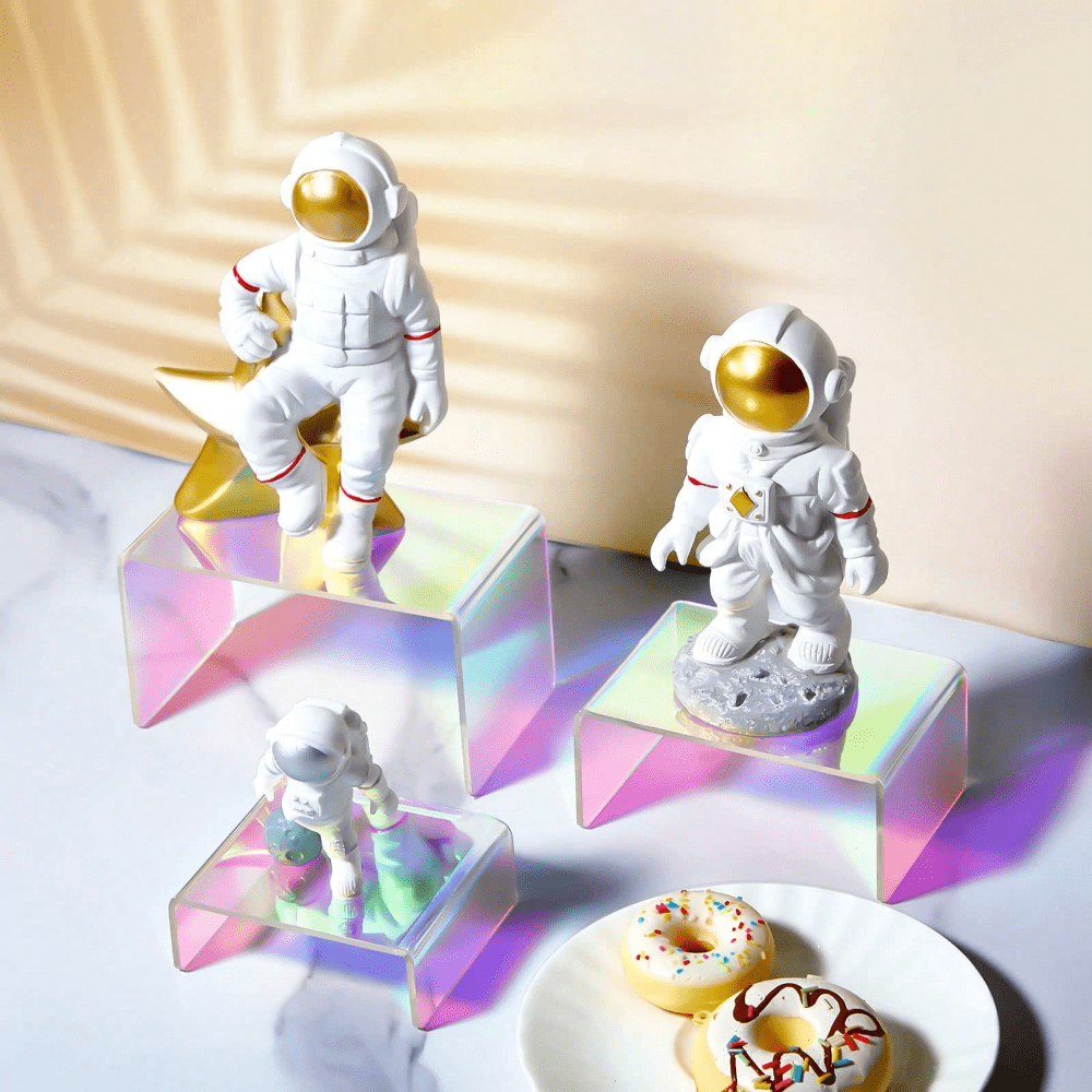 6 Pack Iridescent Acrylic Display Risers Rainbow Acrylic Display Stands ...