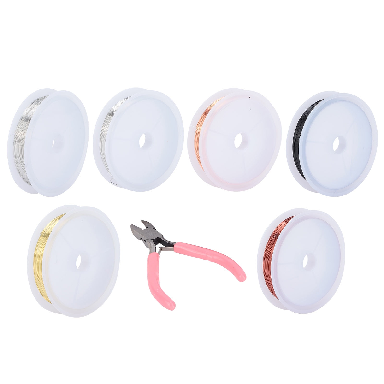 LeiKong 6 Pack Jewelry Wire Beading Set Brass Roll with Mini Diagonal ...
