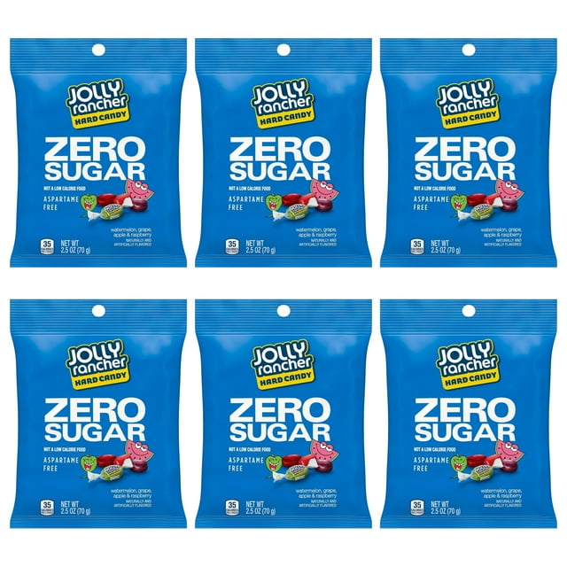 (6 Pack) Jolly Rancher Zero Sugar Assorted Fruit Flavored Hard Candy ...