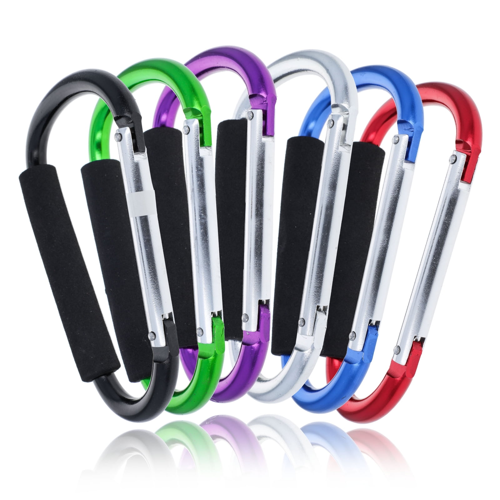 (6 Pack) Jumbo 6.5 Inch XL Carabiner Key Chain With Hand Grip - Walmart.com