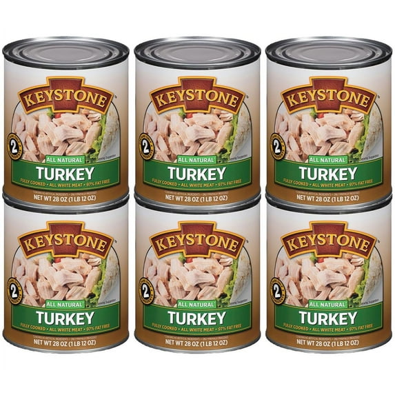 Keystone All Natural Turkey 28 oz Can - 6 Pack, Ready to Eat Survival ...