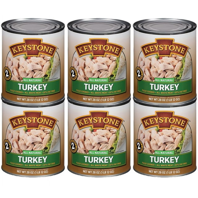 Keystone All Natural Turkey 28 oz Can - 6 Pack, Ready to Eat Survival ...