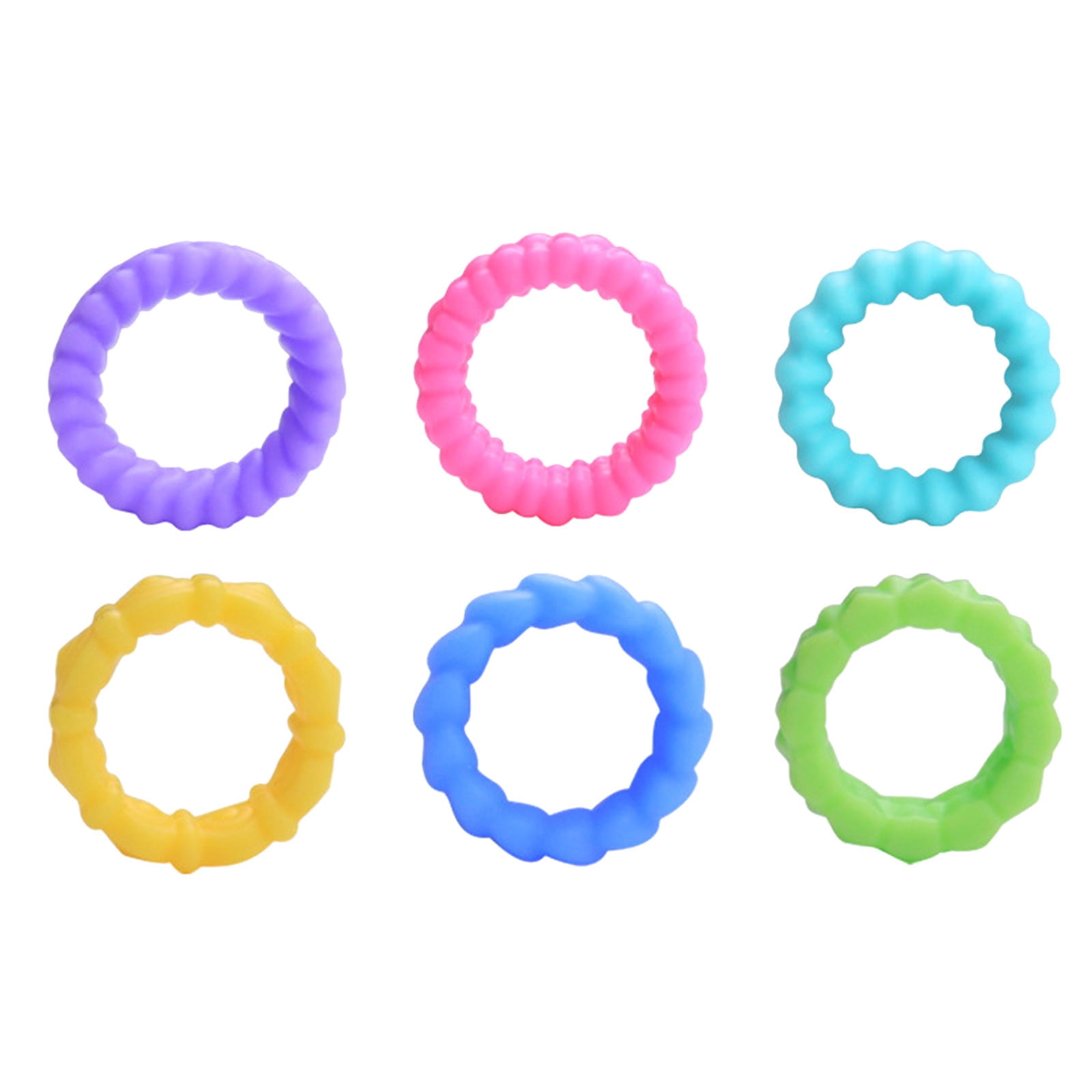 6-Pack Kids Sensory Rings (Silicone), Textured for Hand/Finger ...