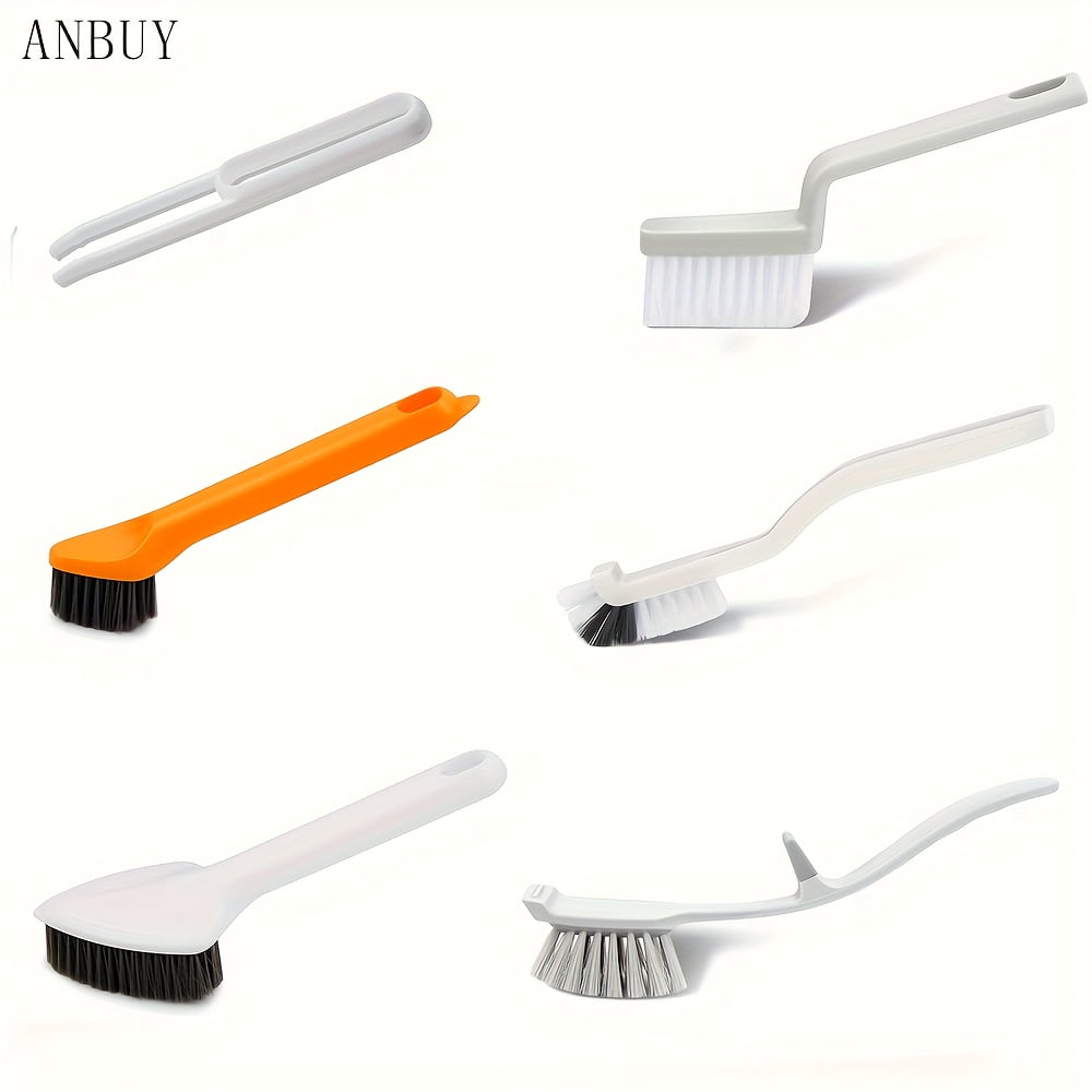6 Pack Kitchen Cleaning Brush Set 3-in-1 Multi-Function Cleaning Brush Long Handle Pan Scrubber ...