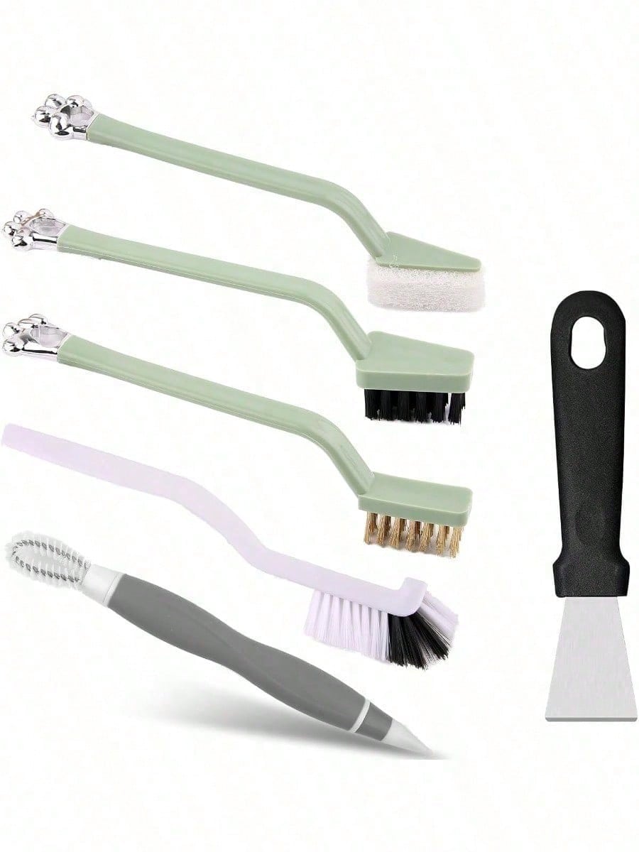 6-Pack Kitchen Cleaning Brush Set with Brass and Nylon Brushes ...