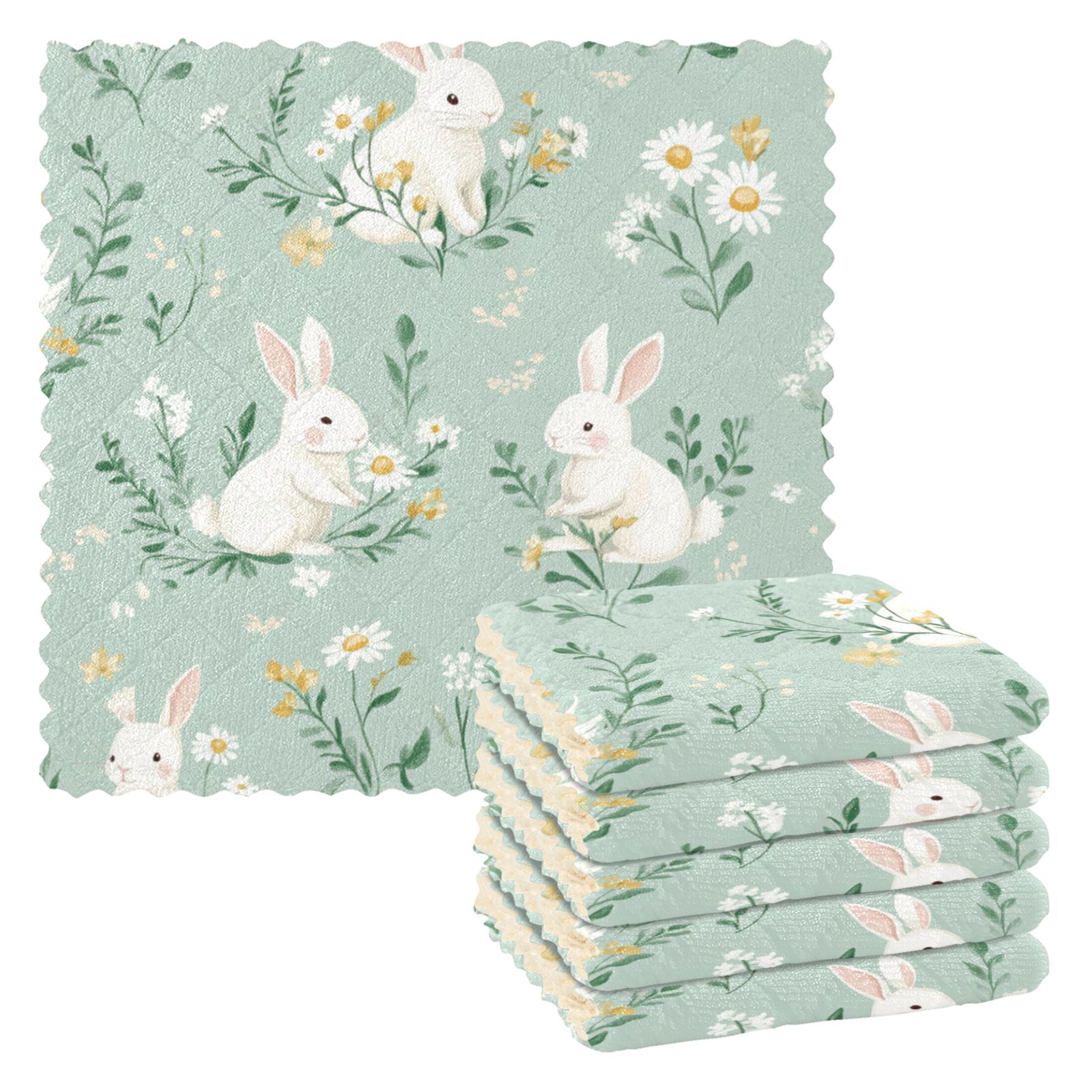 6 Pack Kitchen Dish Towels, 11 Inch x 11 Inch Reusable Cleaning Cloths ...