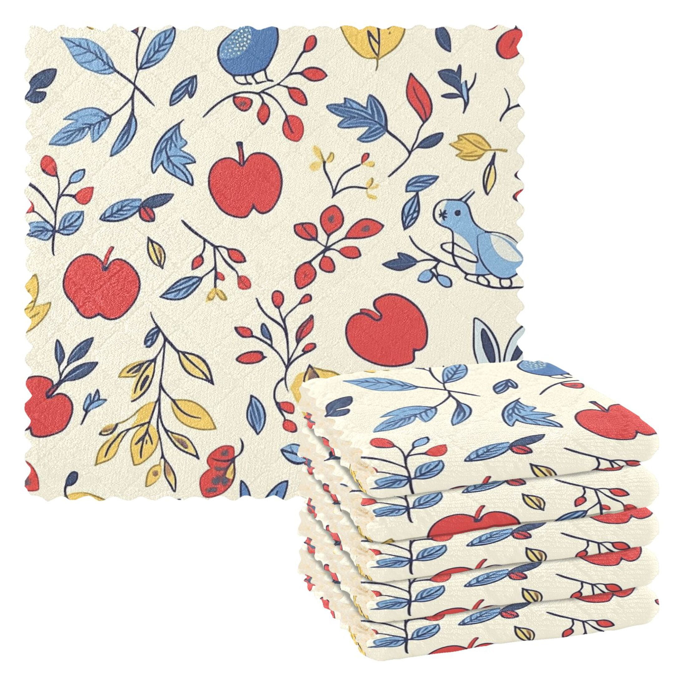 6 Pack Kitchen Dish Towels, 11 Inch x 11 Inch Reusable Cleaning Cloths ...