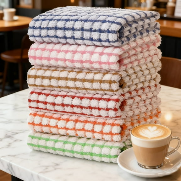 6 Pack Hand Towels for Bathroom Kitchen Dish Towels,16 In X 25 In Bulk ...