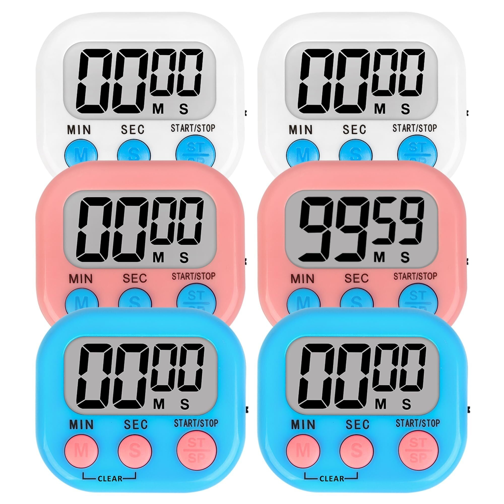 6 Pack Kitchen Timer for Kids Classroom Cooking Digital Timers with ...