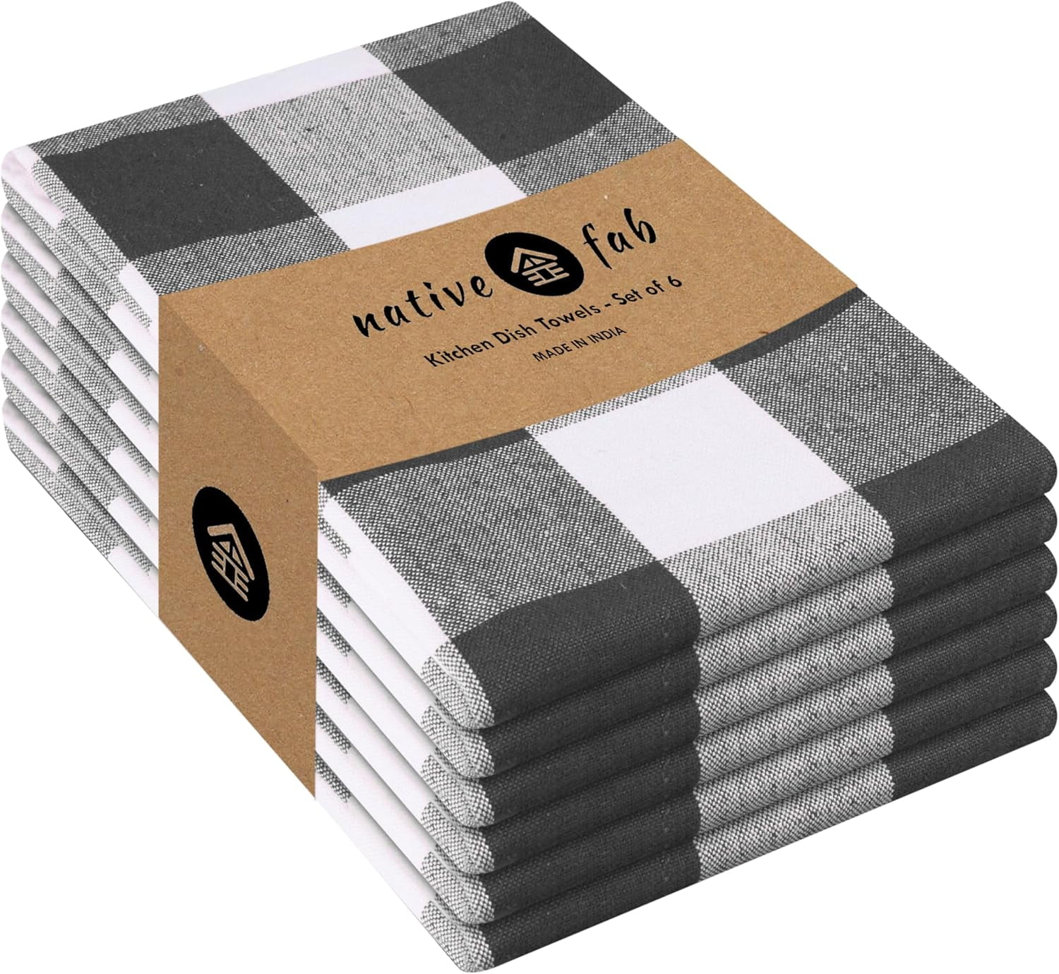 6-Pack Kitchen Towel with Hanging Loop 16x26 inches, Cotton Buffalo ...