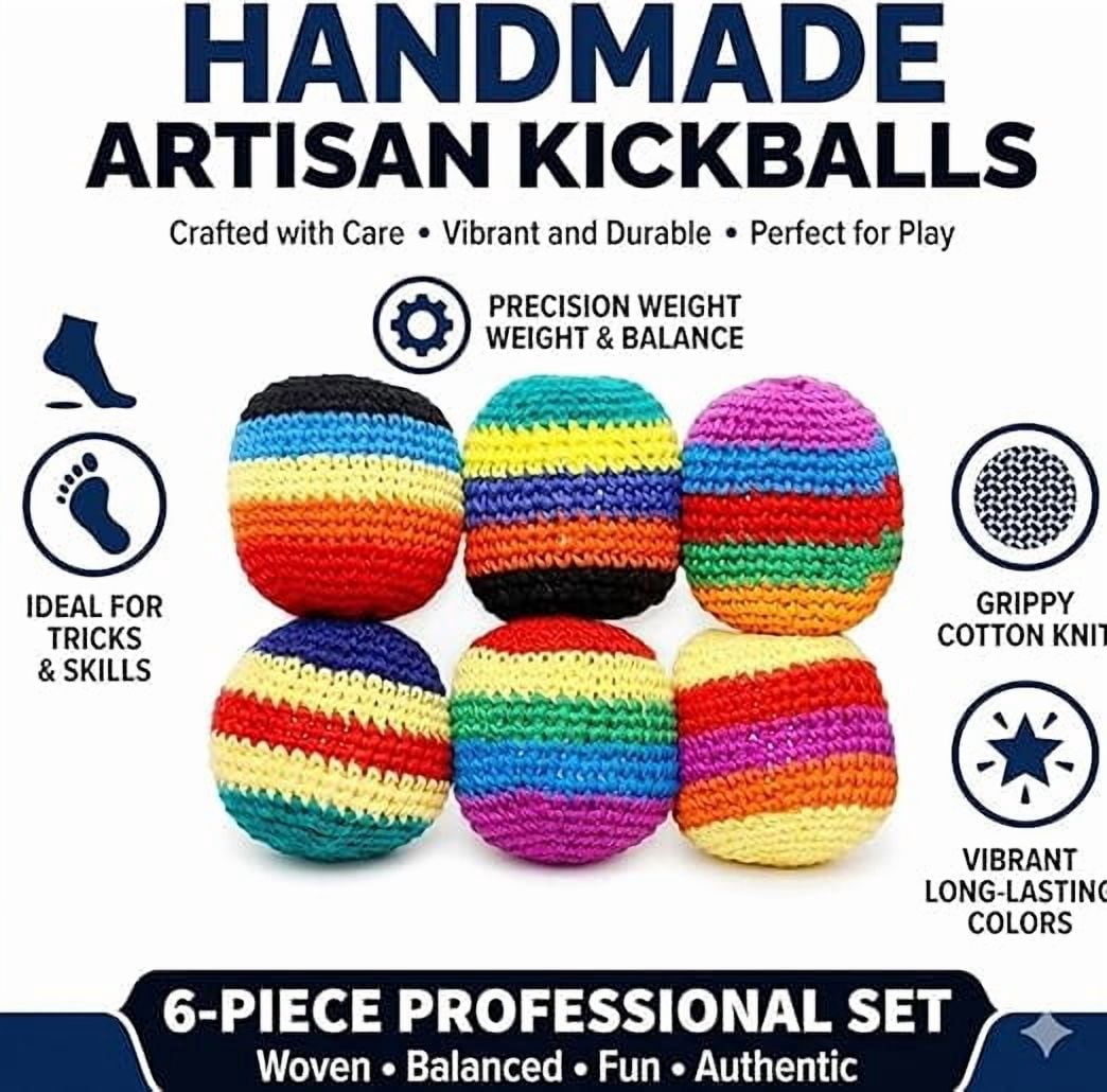 6 Pack Knitted Sacks Footbag Soft Sand Filled Kick Sacks, Durable ...