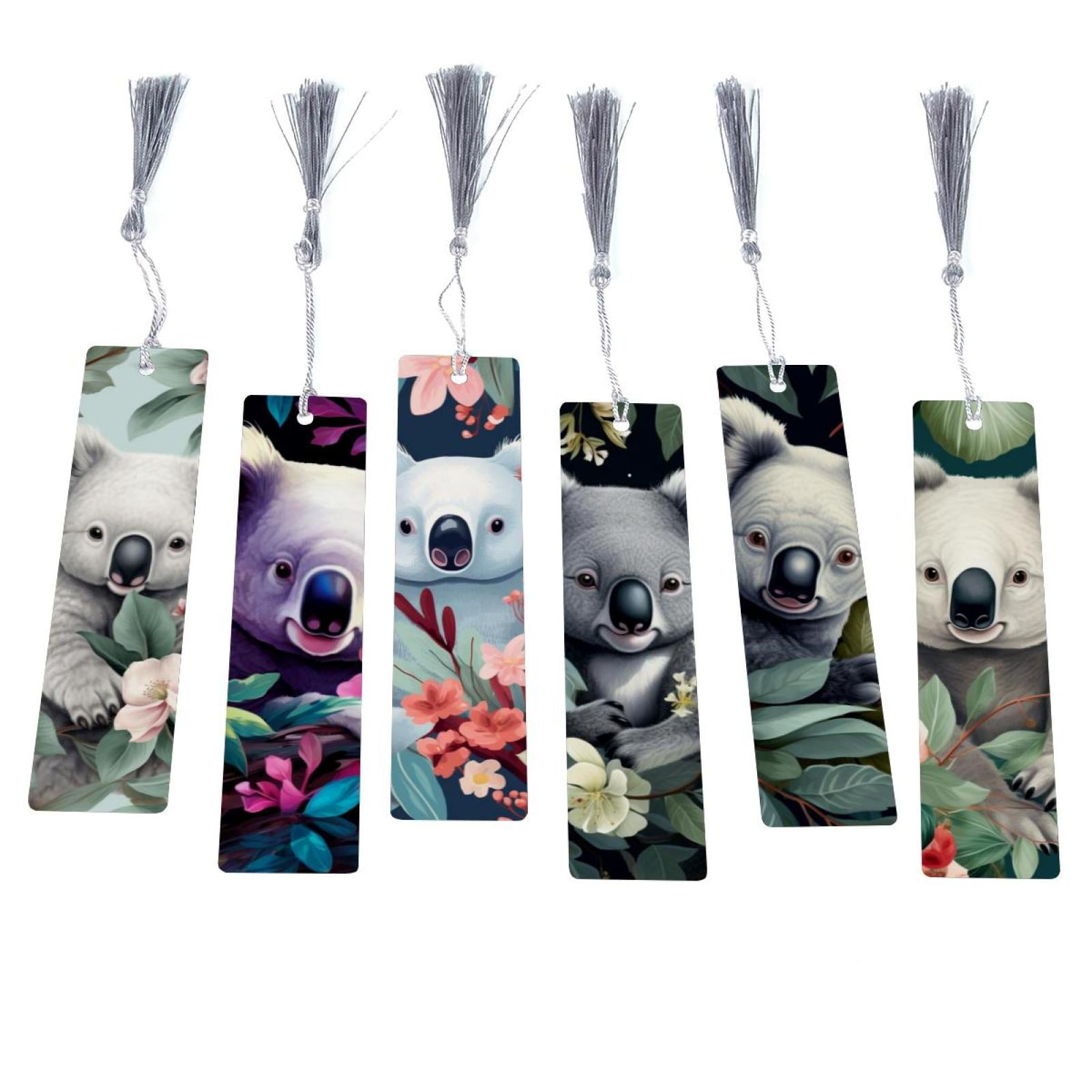 6 Pack Koala Bookmarks with Tassels for Kids School Supplies, Book ...