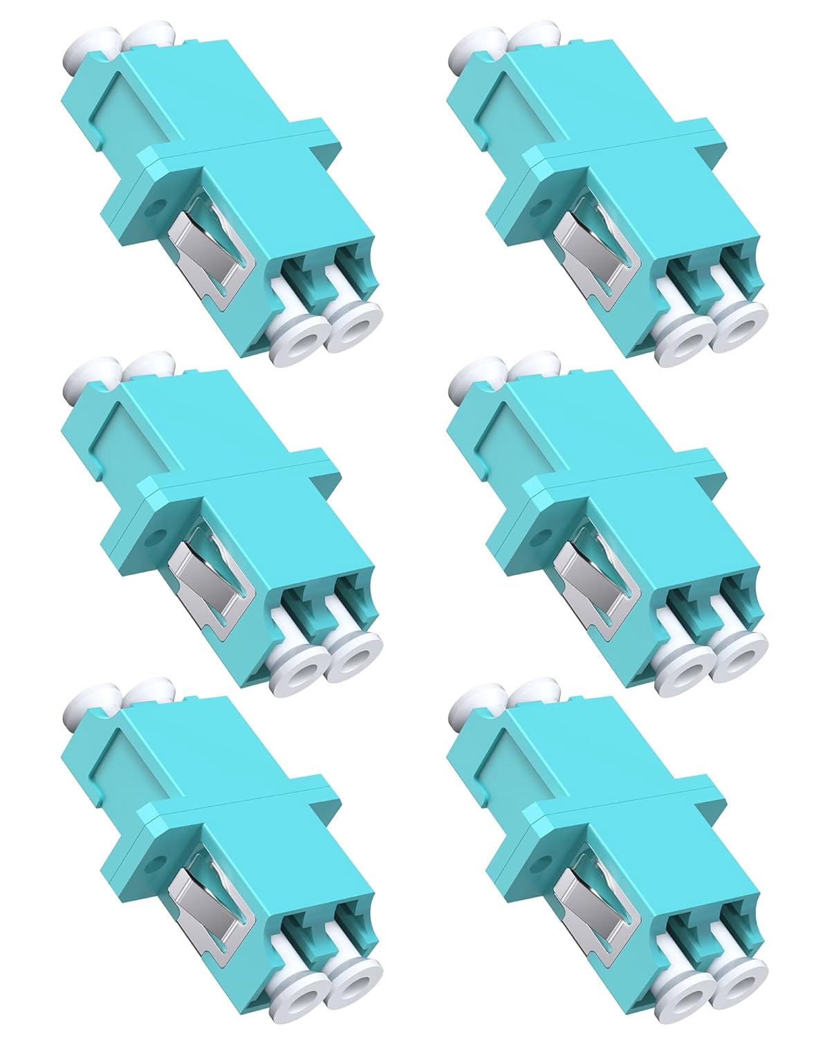 6 Pack LC to LC Fiber Optic Coupler Adapter, LC UPC Duplex Multimode ...