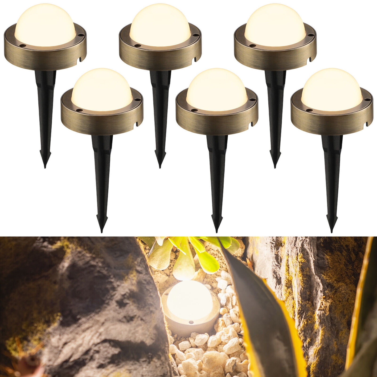 6 Pack LED 12-24V Low Voltage Landscape Lights, 4.5W 360lm Ground ...