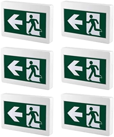 6 Pack LED Emergency Exit Sign Lights| Battery Backup| Dual Side ...