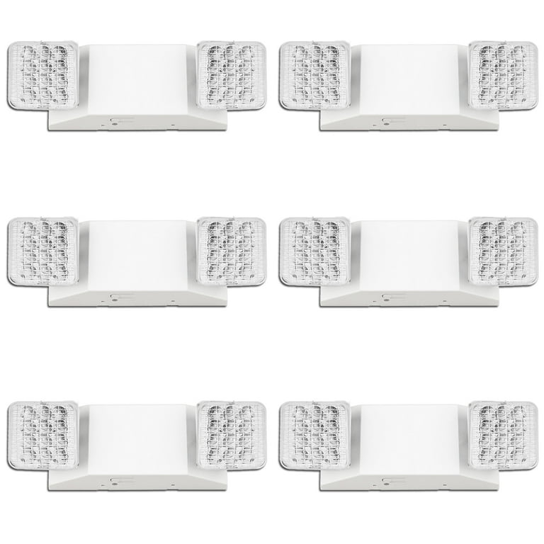 6 Light Fixtures Battery Backup LED Emergency Lights With Battery