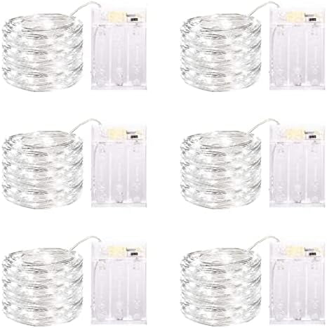 6 Pack LED Fairy Lights Battery Operated with Timer, 13FT 40LED ...