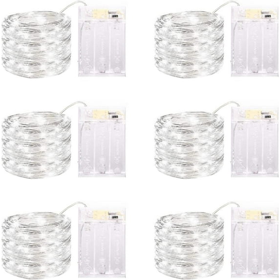 6 Pack LED Fairy Lights Battery Operated with Timer, 13FT 40LED ...