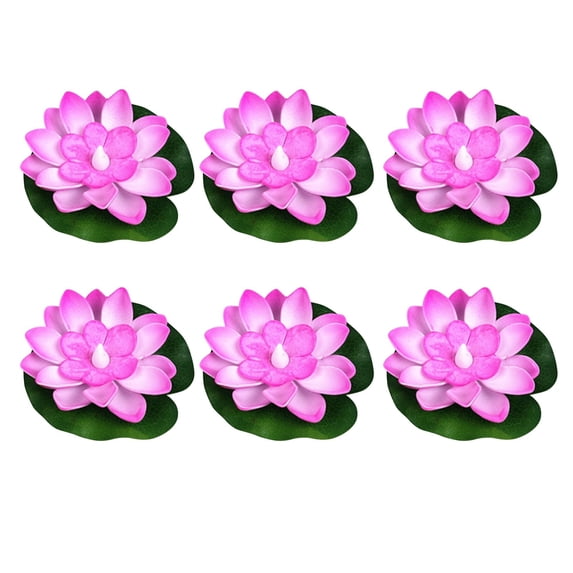 6 Pack LED Floating Lotus Flower Lights, Battery Operated Waterproof ...