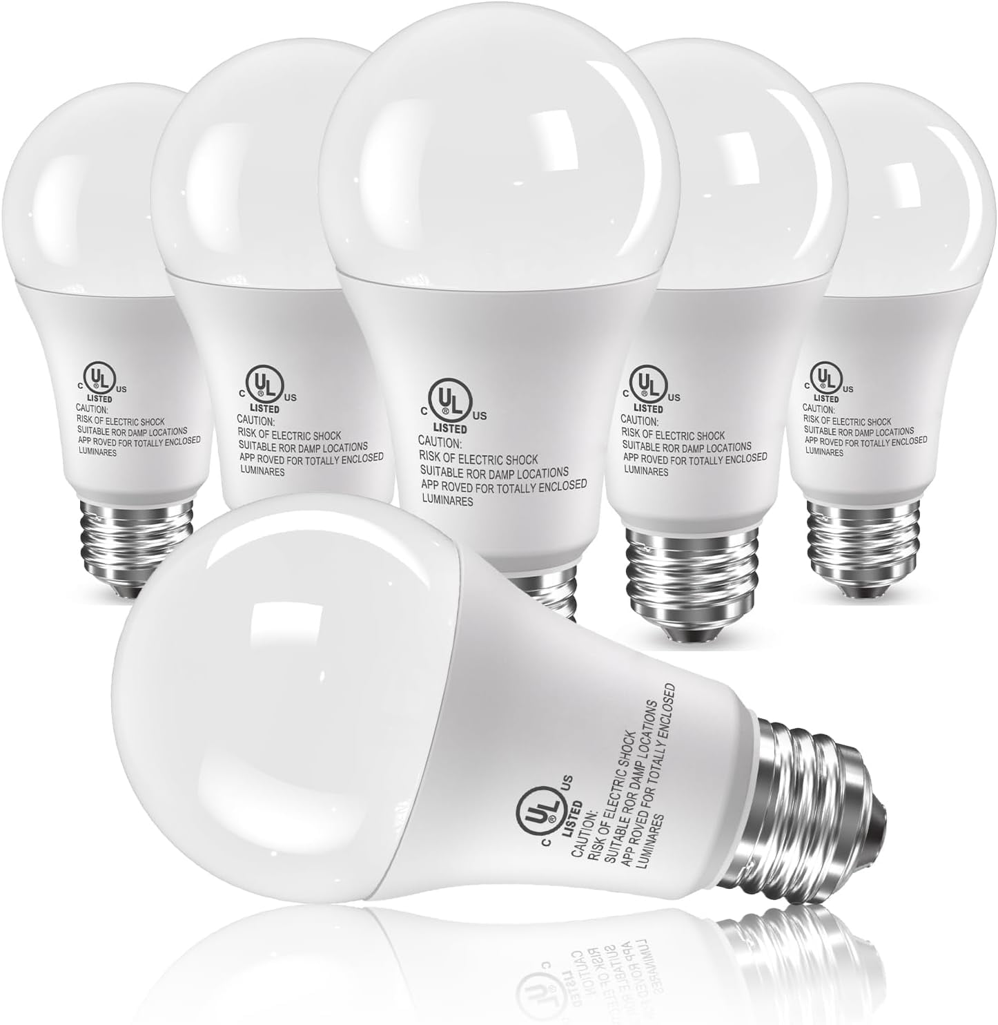 6 Pack LED Light Bulbs 100 Watt Equivalent, A19 15W 5000K Daylight ...