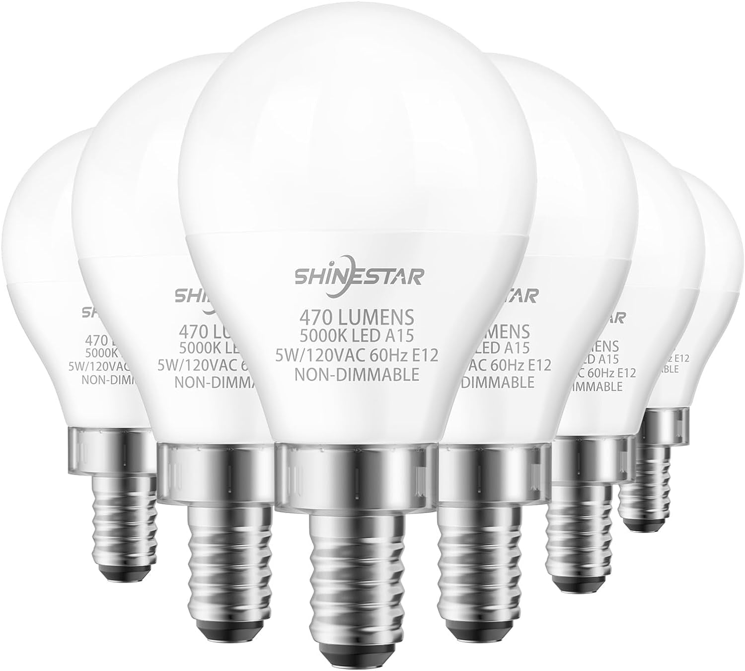 Walmart 6 Pack LED Light Bulbs, 40W Equivalent, E12 Base, 5000K ...