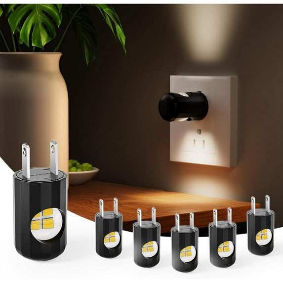 6 Pack LED Night Lights with Dusk to Dawn Sensor, 3000K Soft White ...